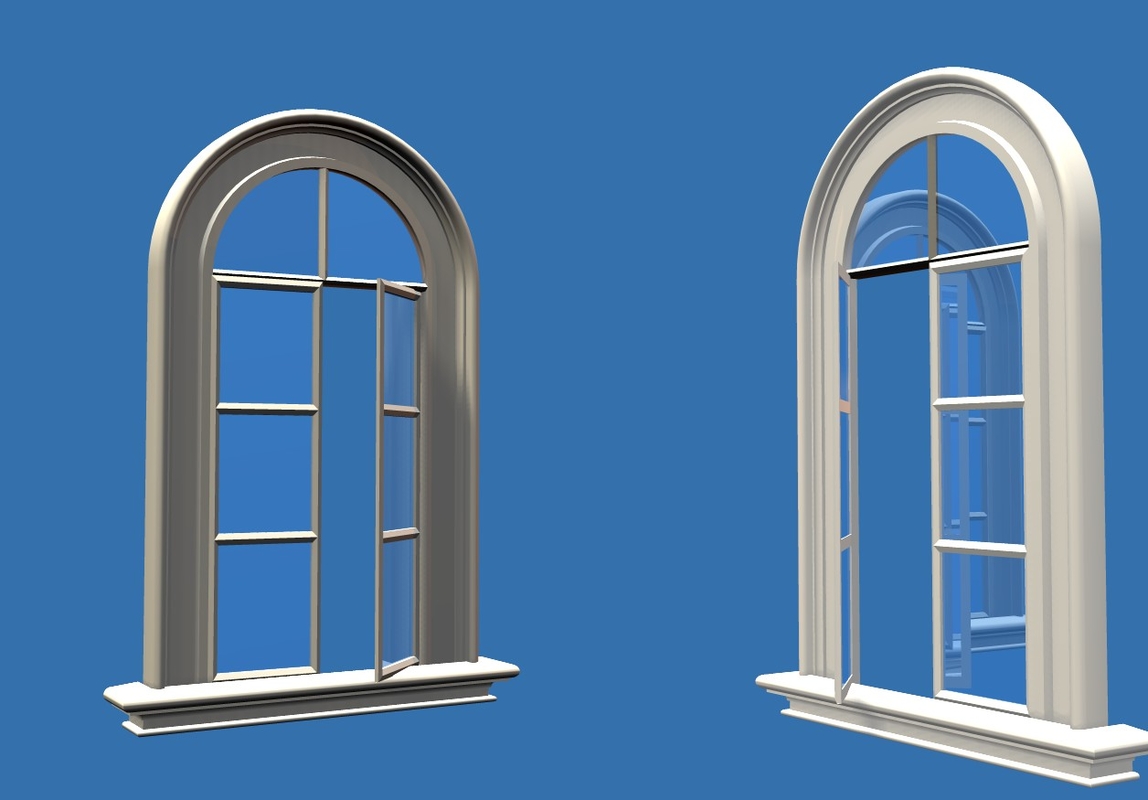 window interior exterior 3d obj