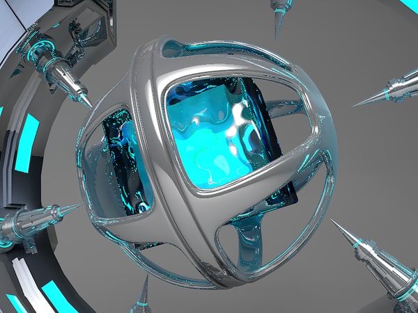 3d power core spaceship model