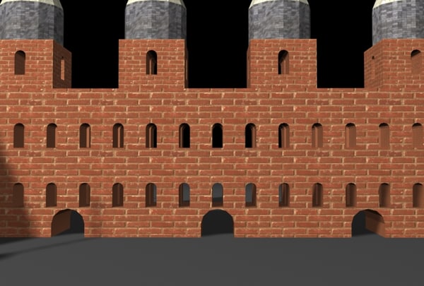 free castle autocad 3d model