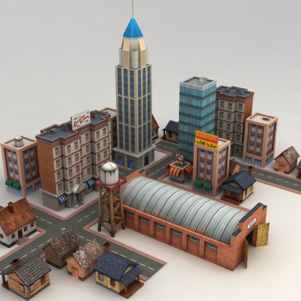 city buildings obj