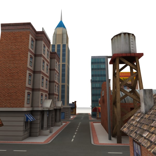 city buildings obj