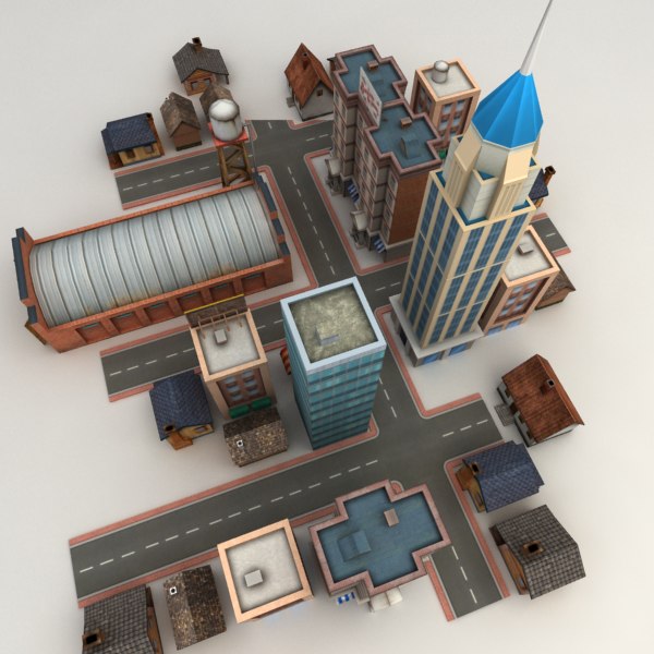 city buildings obj