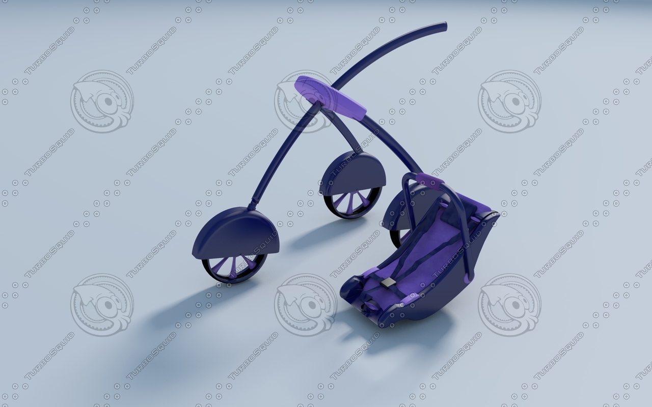 baby stroller 3d c4d