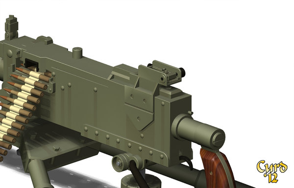3d model machine gun 1919