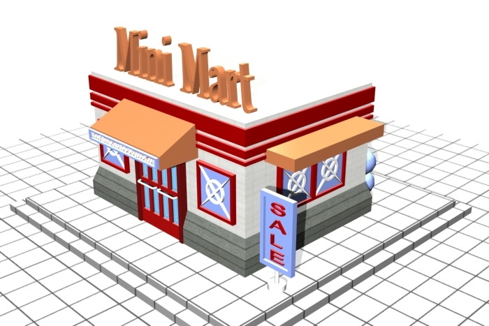 3d model of mini mart