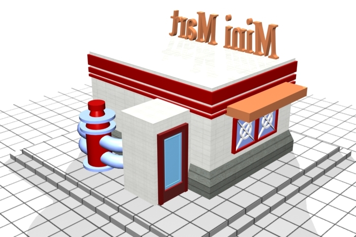 3d model of mini mart