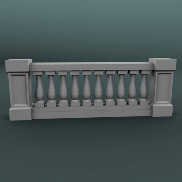3d balustrade architectural model