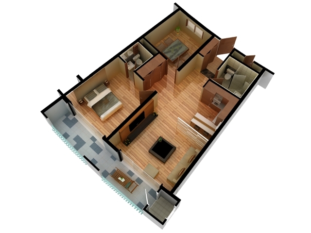 3d model of floor plan doll house