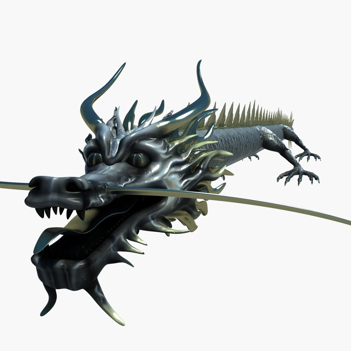 chinese dragon 3d obj