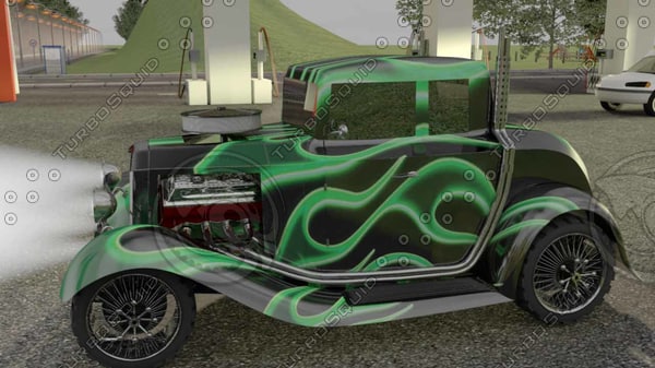 1932 coupe hot rod c4d