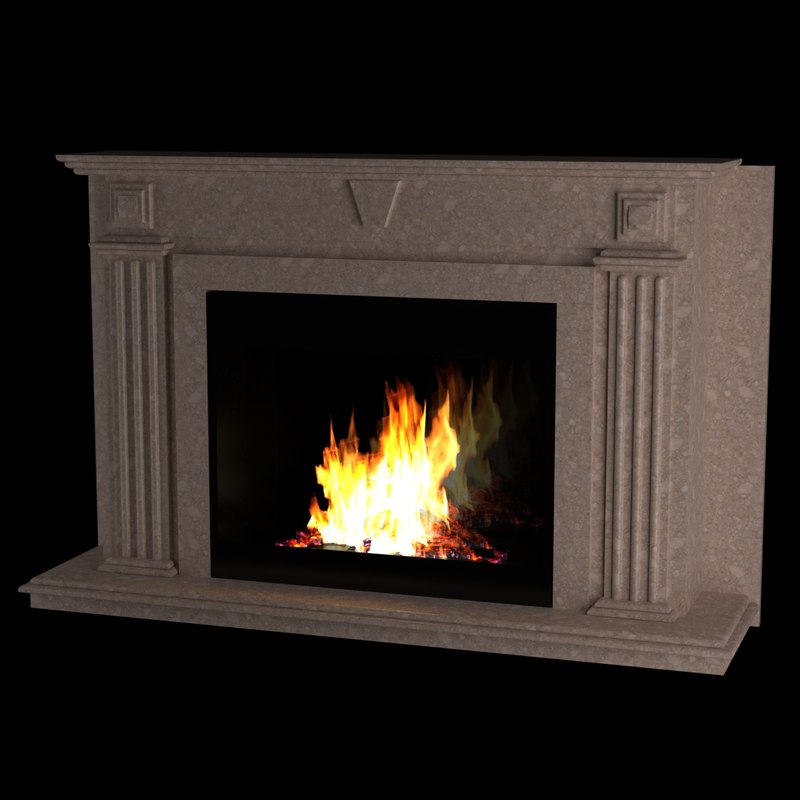 3d model fireplace maxwell