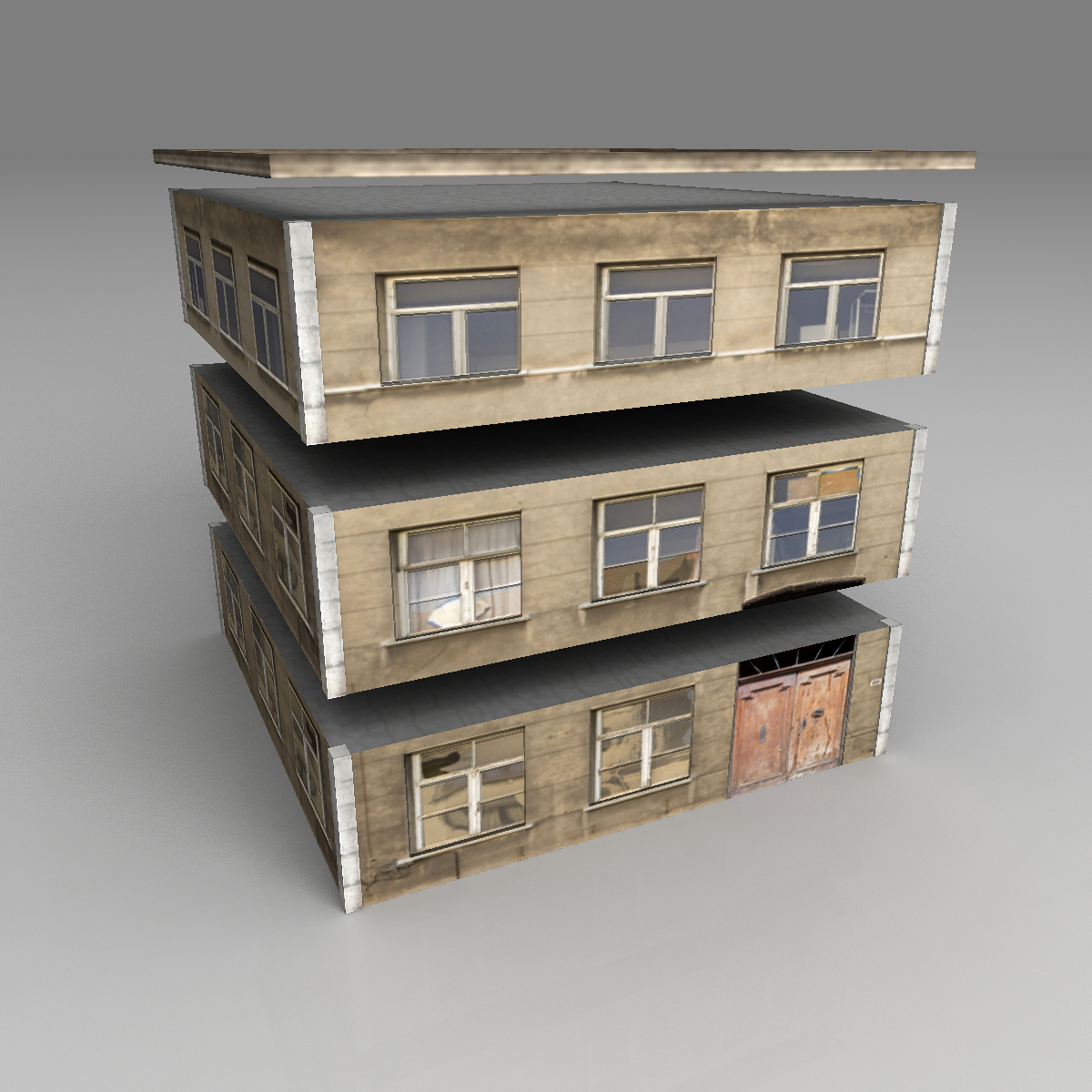 unity buildings 3d model