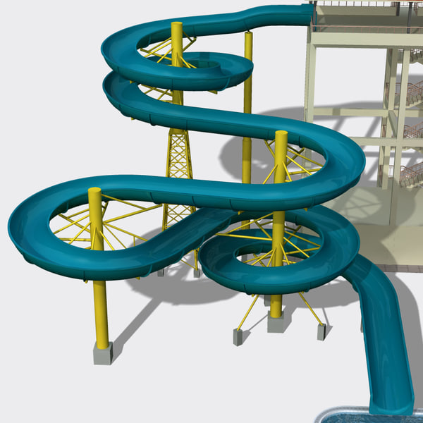 water slides set 3d model