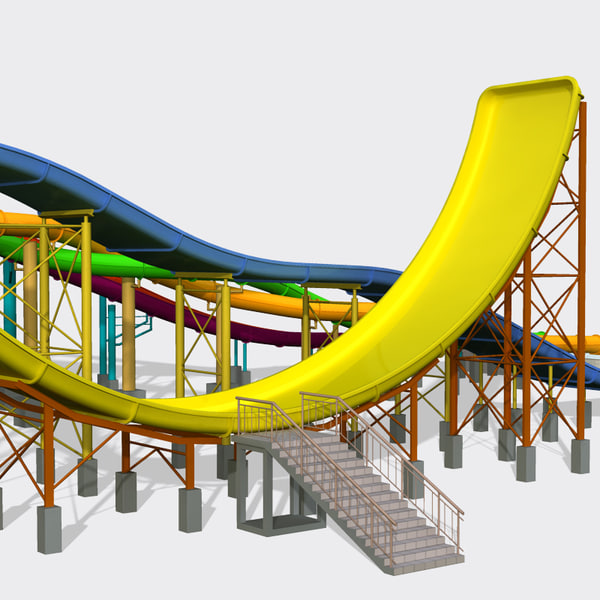 water slides set 3d model
