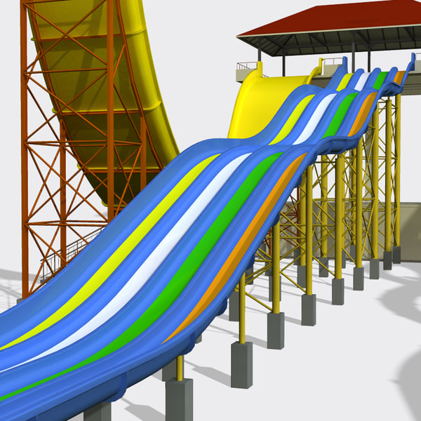 water slides set 3d model