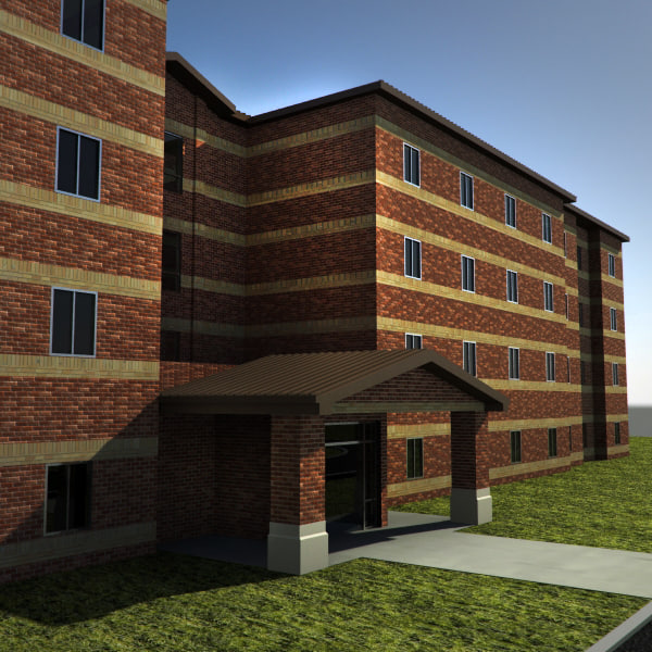 3d model brick building