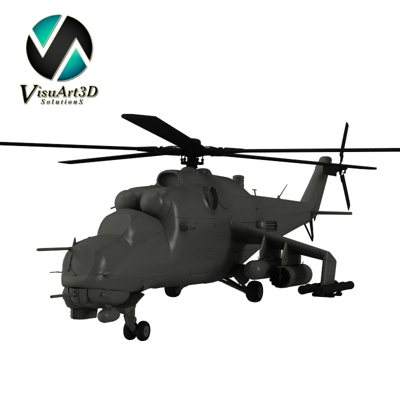 3d mil mi24 hind helicopter model