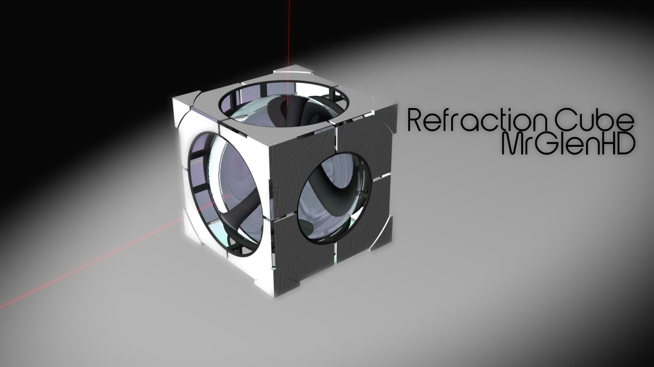 refraction cube portal 2 3d model