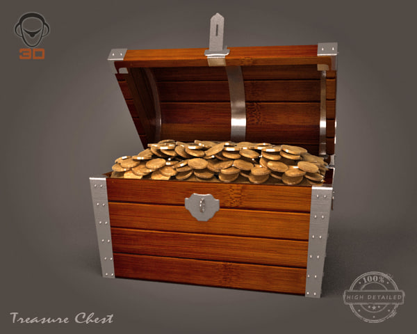 3d model realistic treasure chest