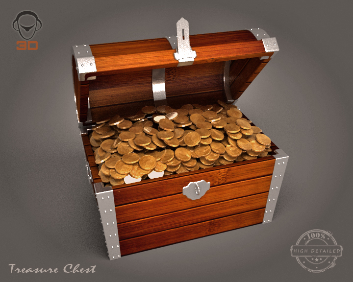 3d model realistic treasure chest