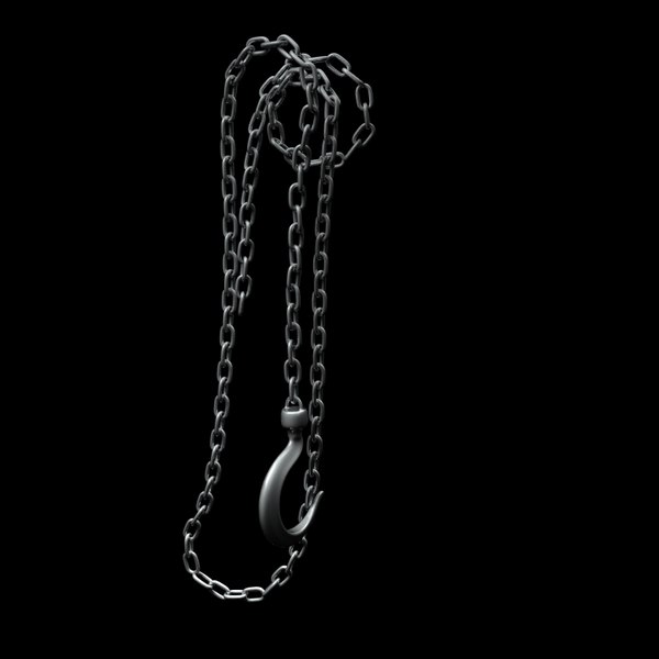 hanging industrial chain hook 3d model