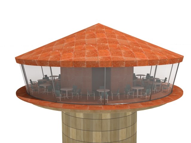 3d model revolving restaurant