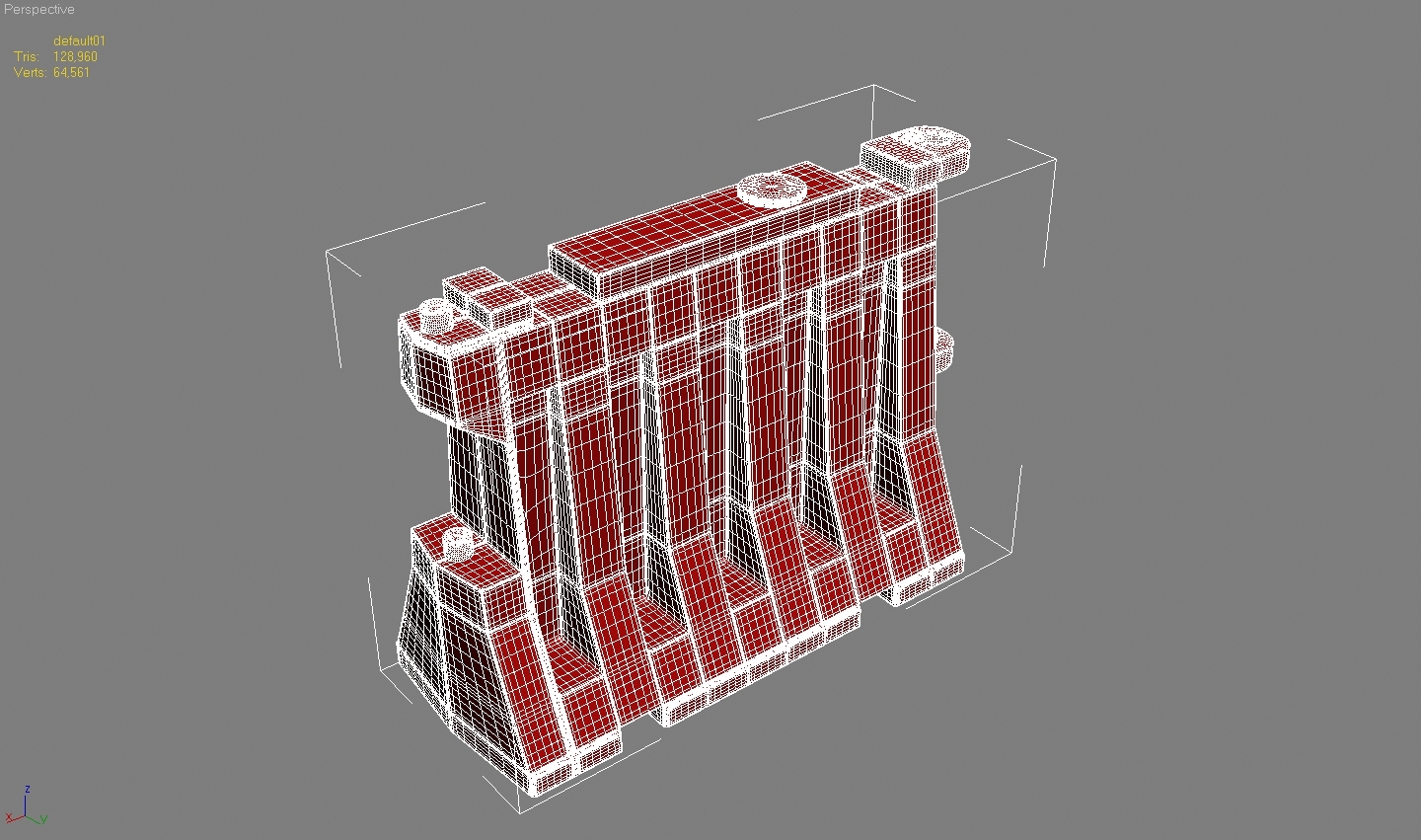 3d modular racing track barrier model