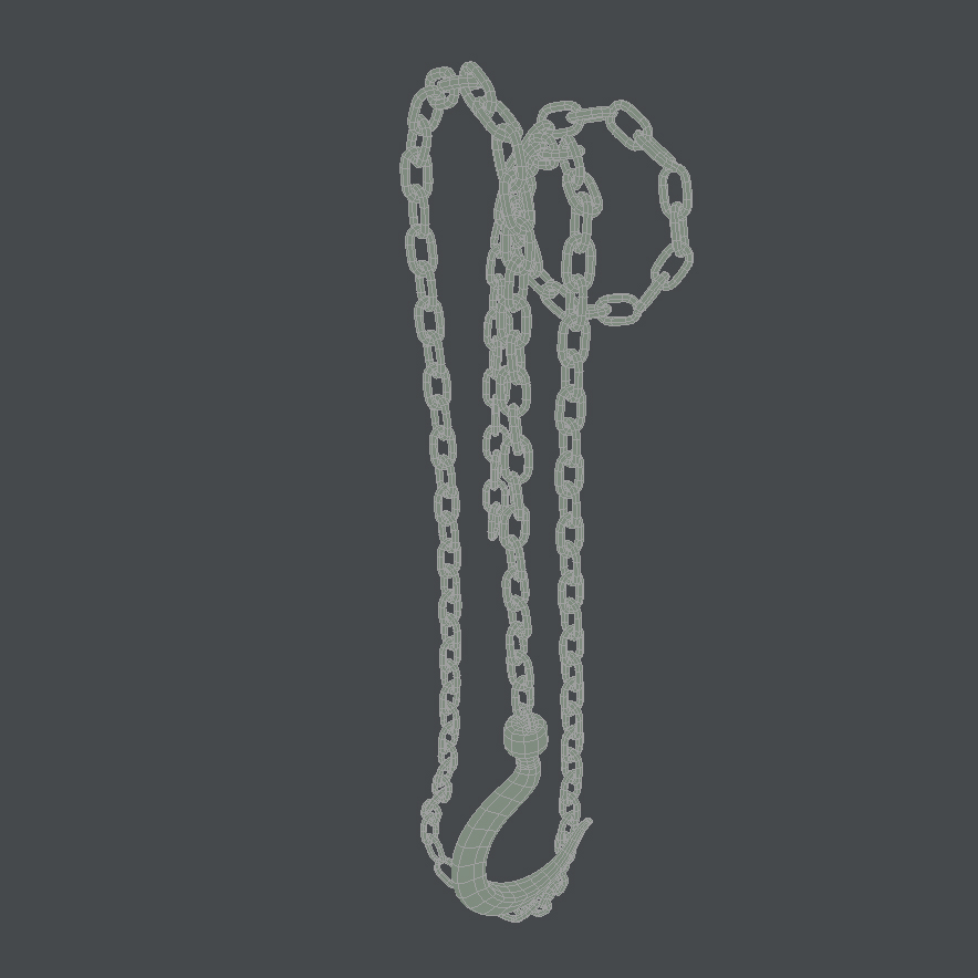 hanging industrial chain hook 3d model