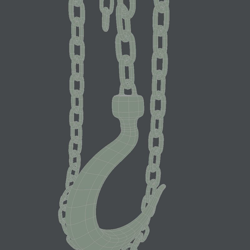 hanging industrial chain hook 3d model