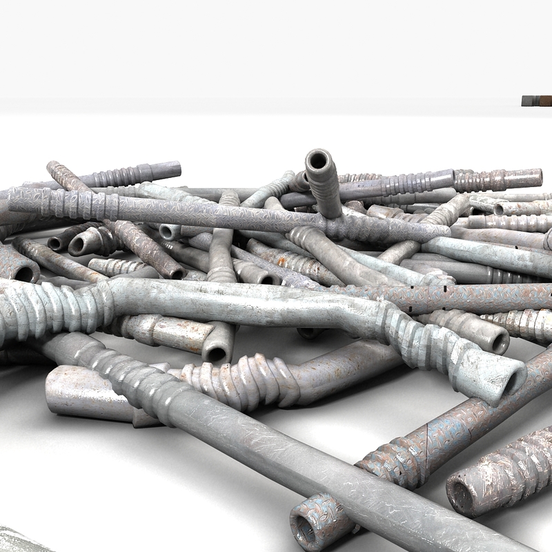 3d model of debris metal rod