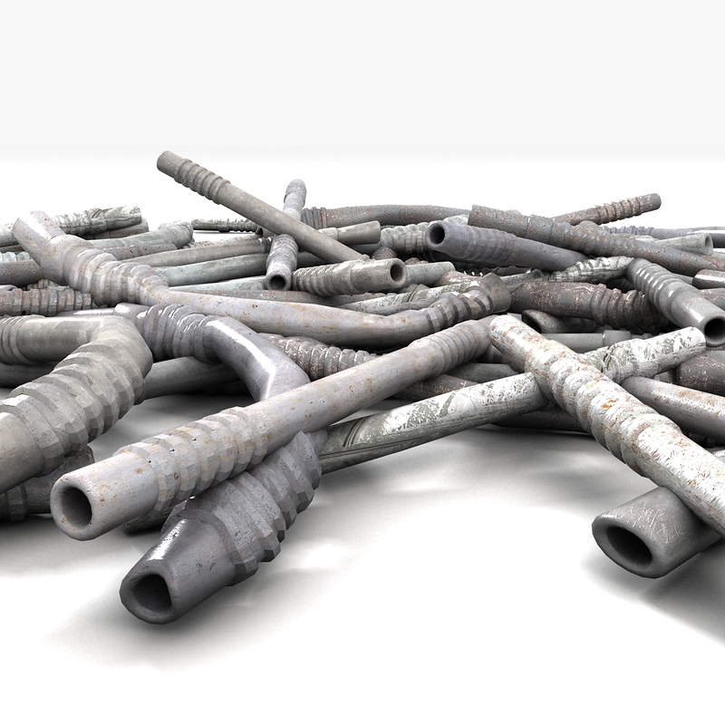 3d model of debris metal rod