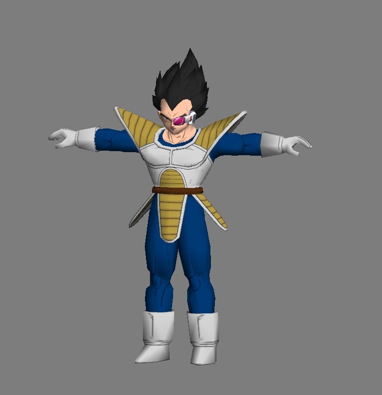 vegeta dragonball polygons 3d max