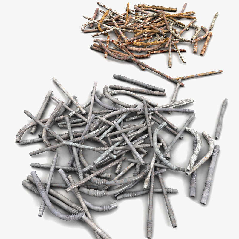 3d model of debris metal rod