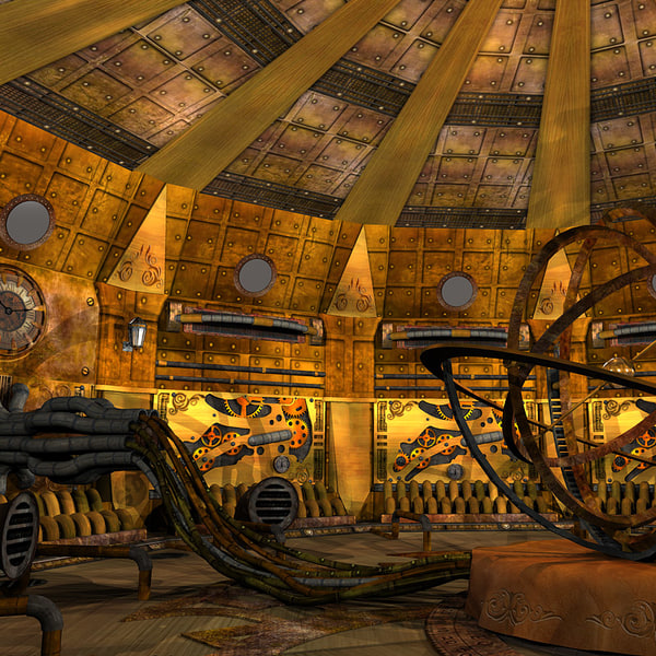 maya steampunk interior
