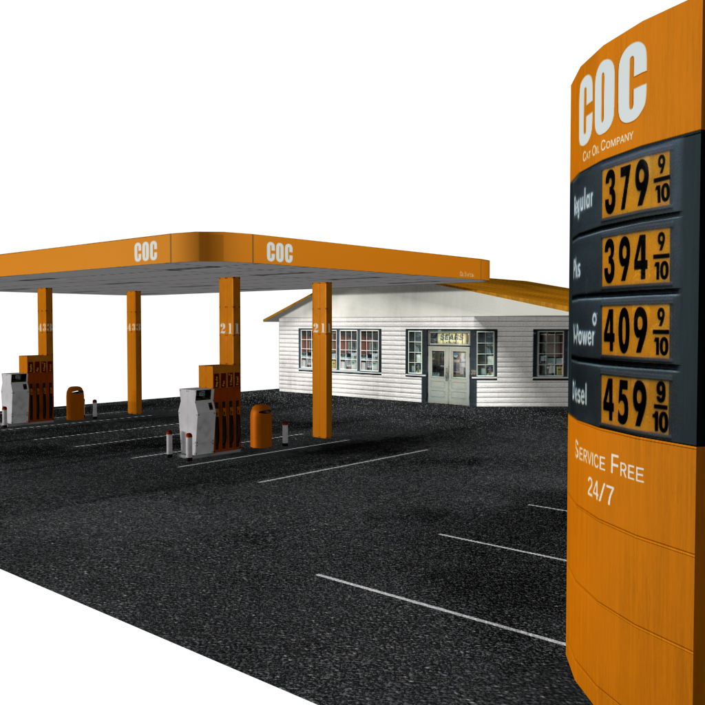 3d oil station model