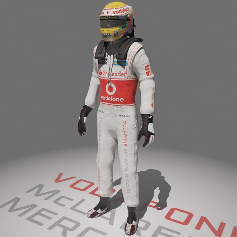 formula driver lewis hamilton 3d model
