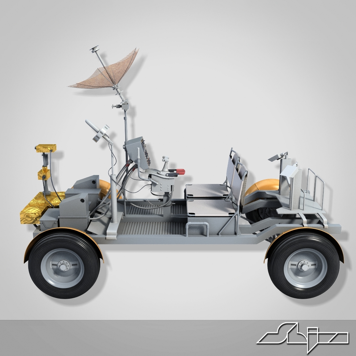 lunar rover apollo 15 3d model