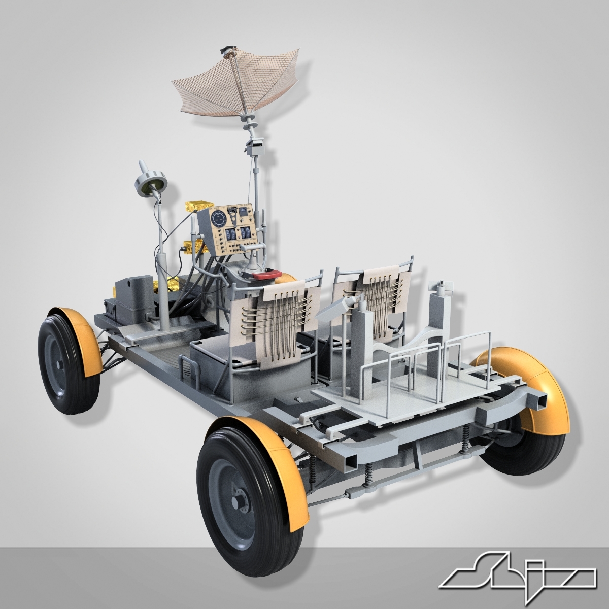 lunar rover apollo 15 3d model