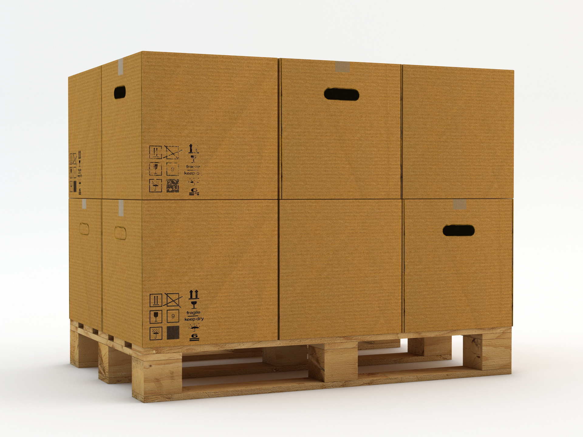 3d pallet boxes model