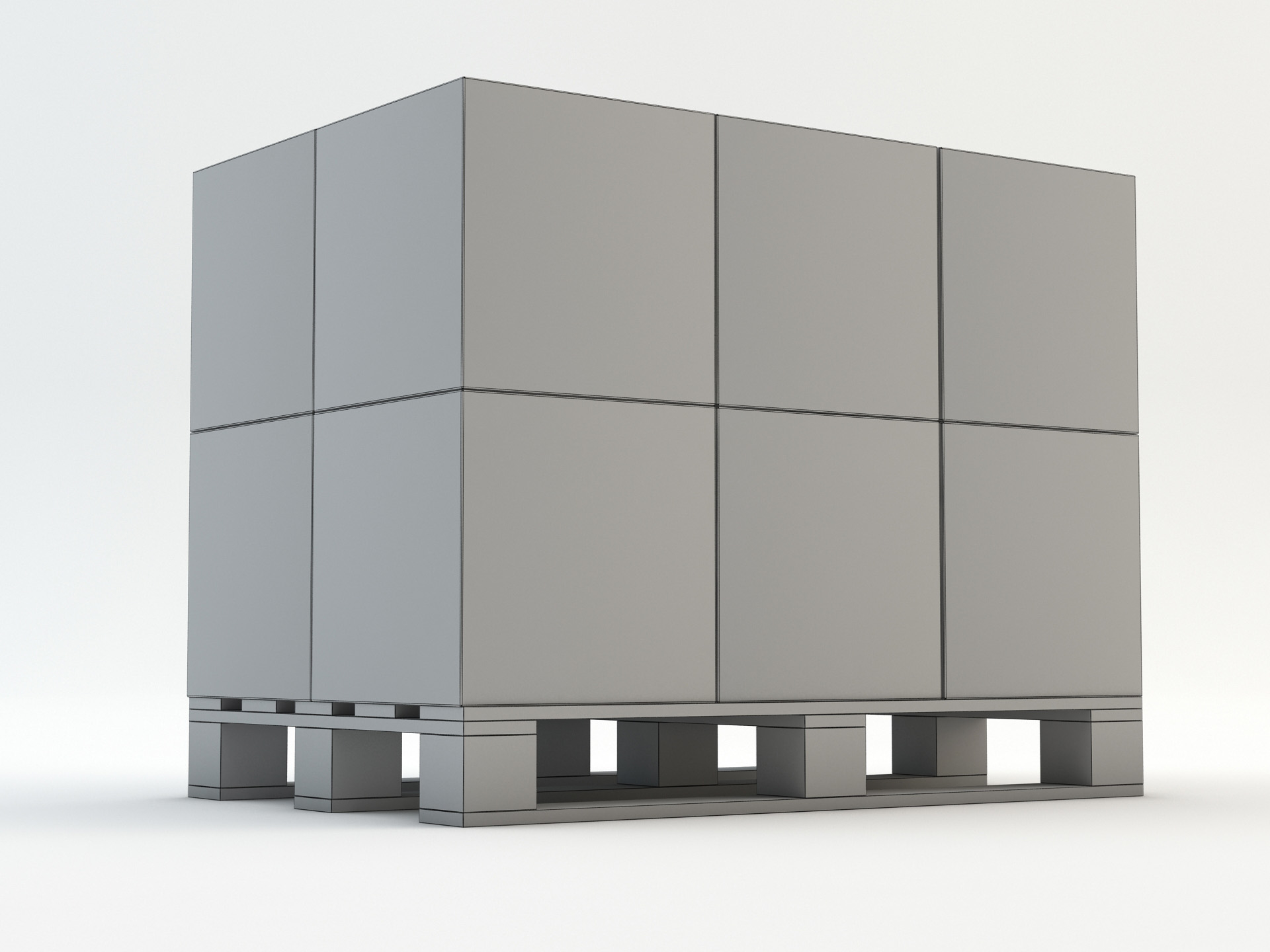 3d pallet boxes model