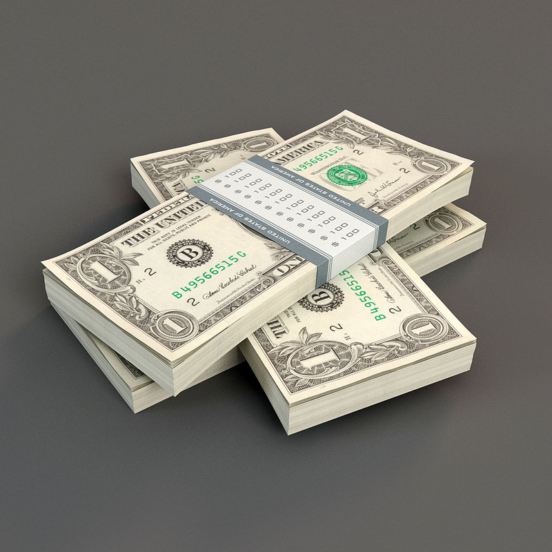 dollar bill 3d model