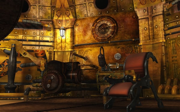 maya steampunk interior