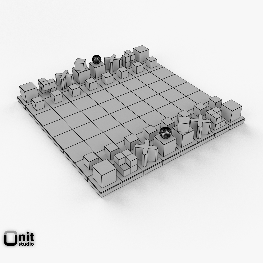 free chess bauhaus 3d model