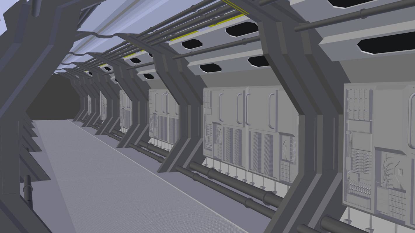 3d Corridor Sci Fi Segment Model