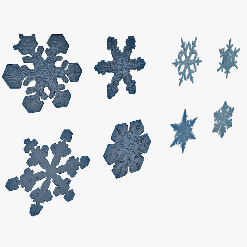 3d model snowflakes 3