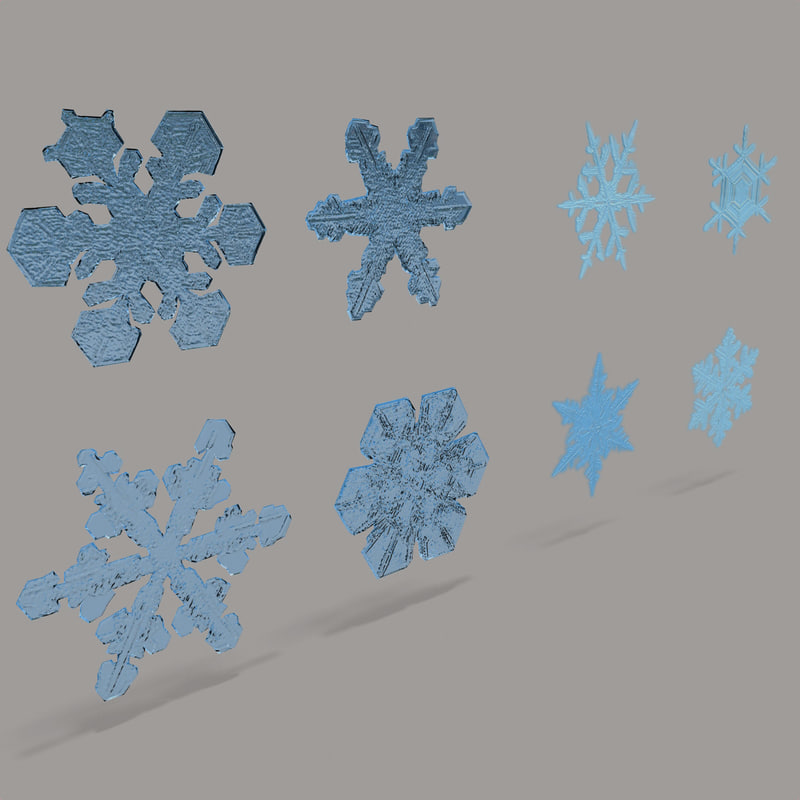 3d model snowflakes 3