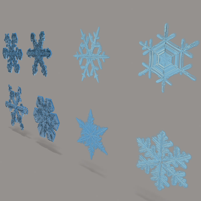 3d model snowflakes 3