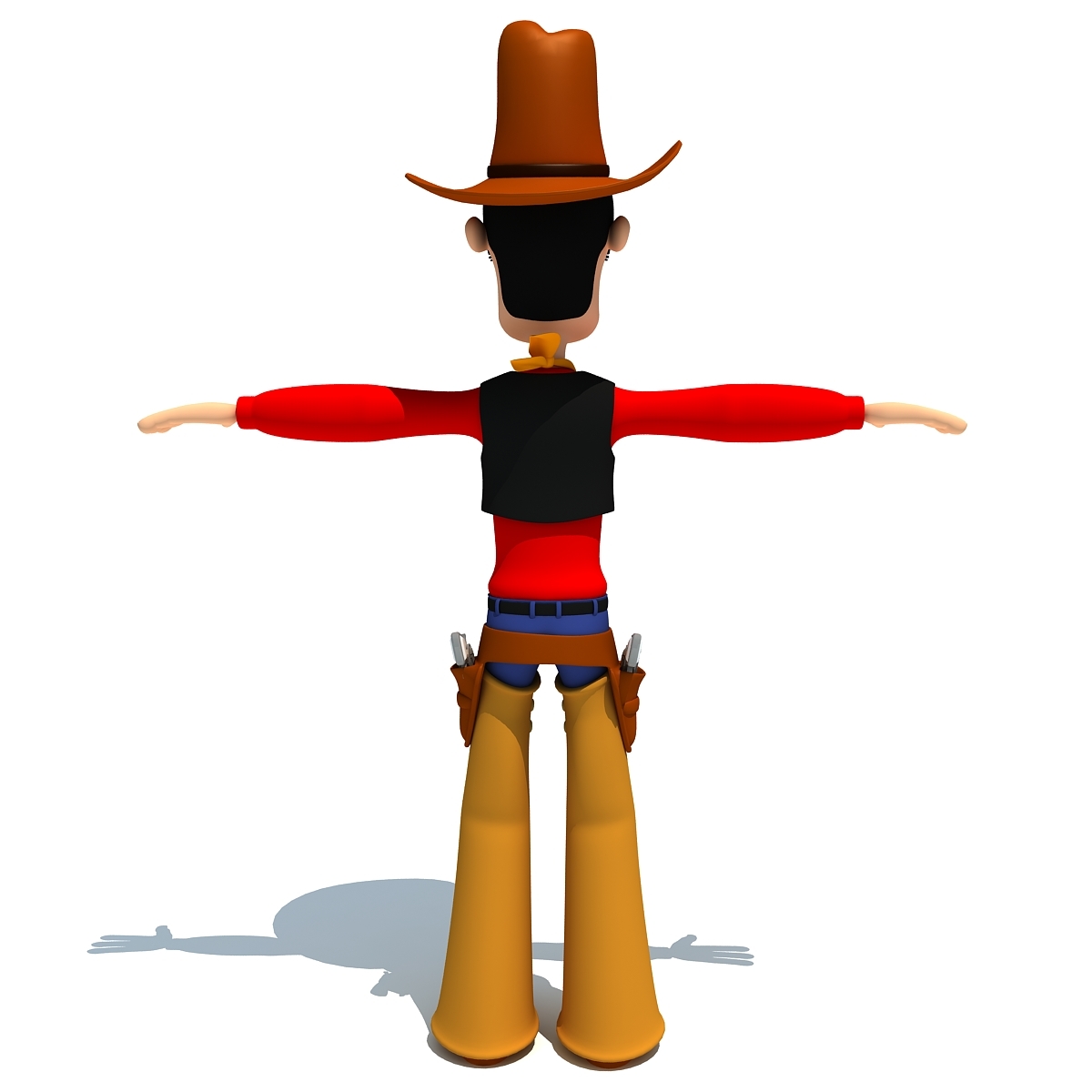 3d cartoon cowboy character rigged model