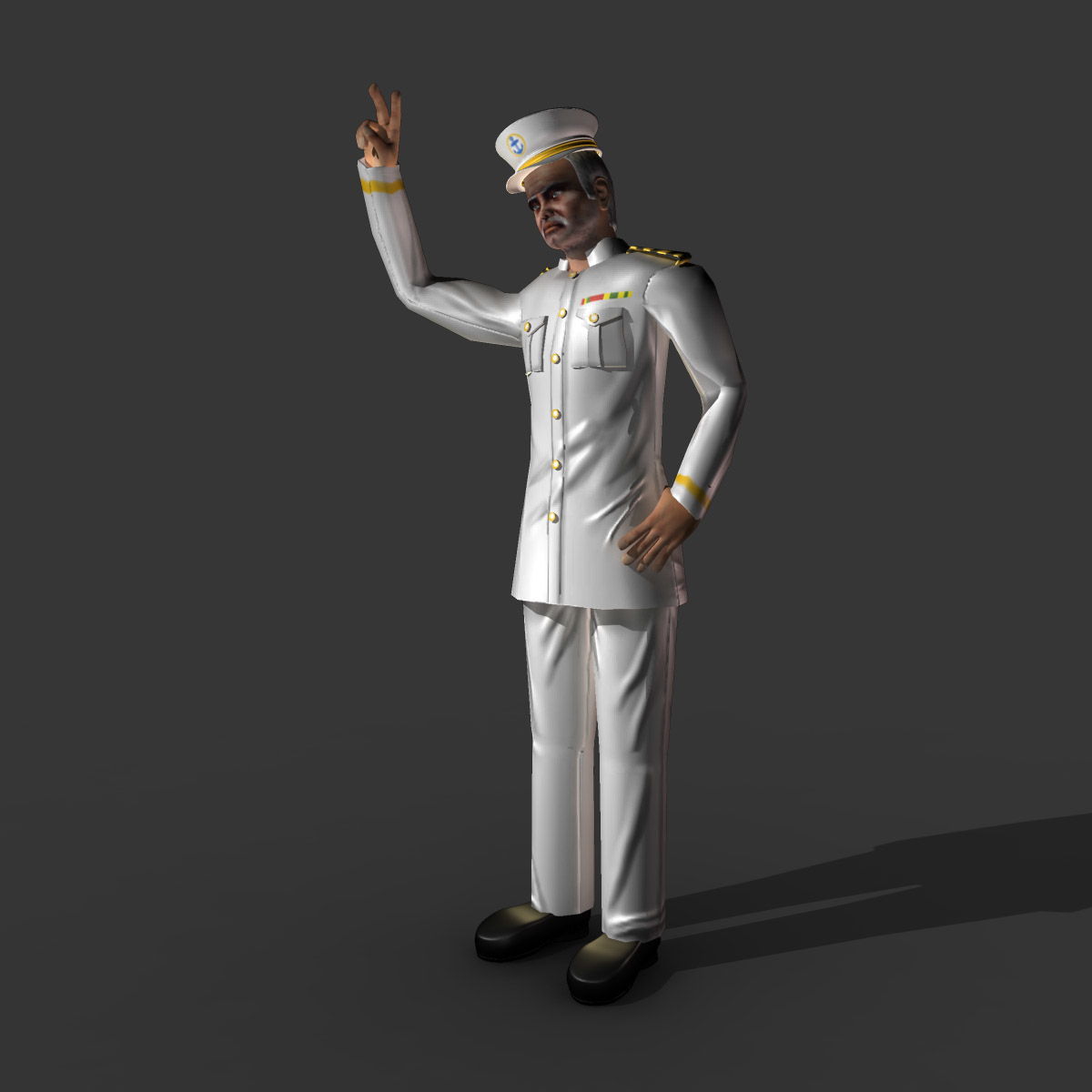 3d model of rigged boat captain