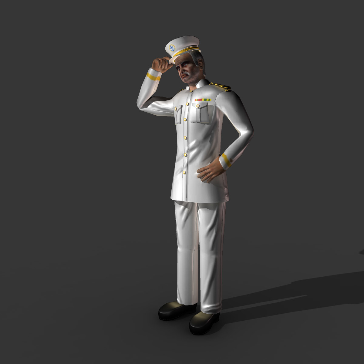 3d model of rigged boat captain